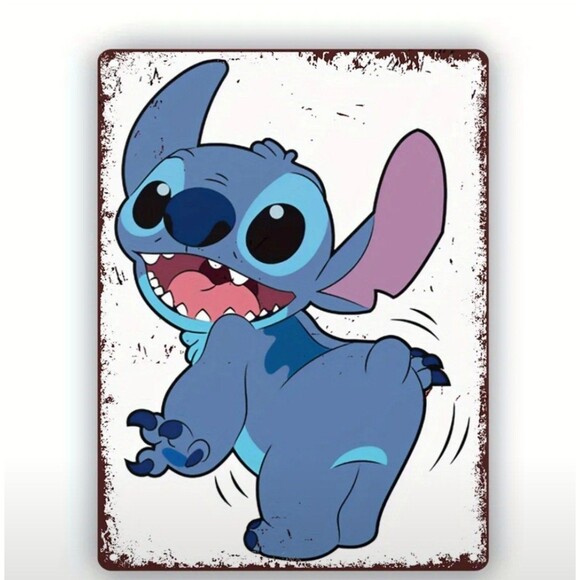 Disney | Art | Lilo And Stitch Stitch Metal Wall Poster Sign Decor ...